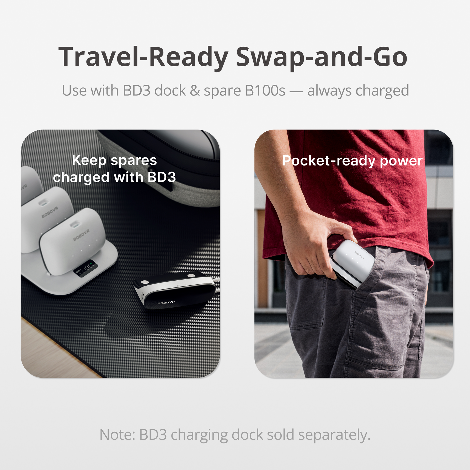 BOBOVR PD100 Two-in-One Charging Dock & Power Bank