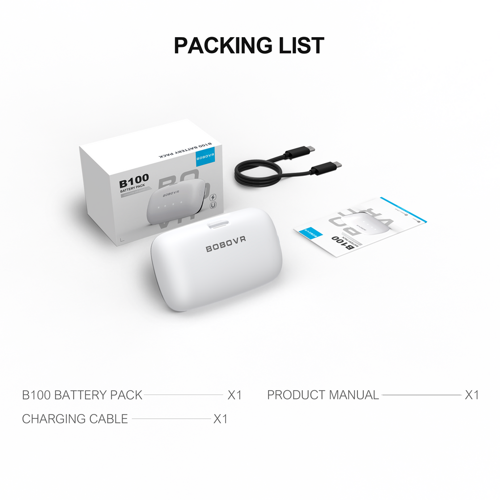 BOBOVR B100 Battery Pack for BOBOVR S3 Pro strap, 10000mAh capacity